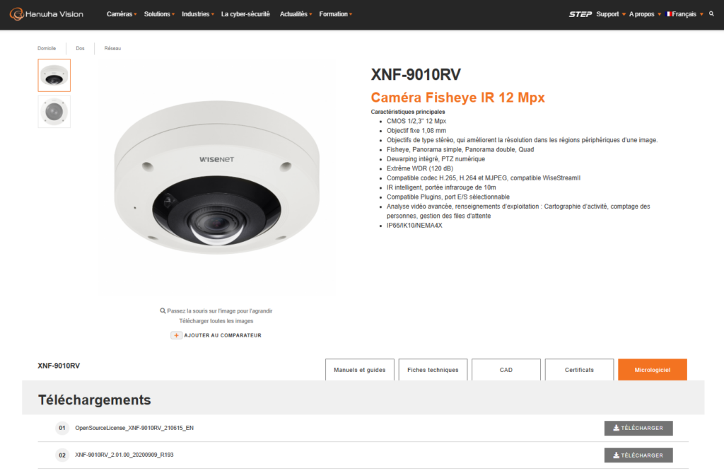 Comment mettre à jour mes périphériques Hanwha